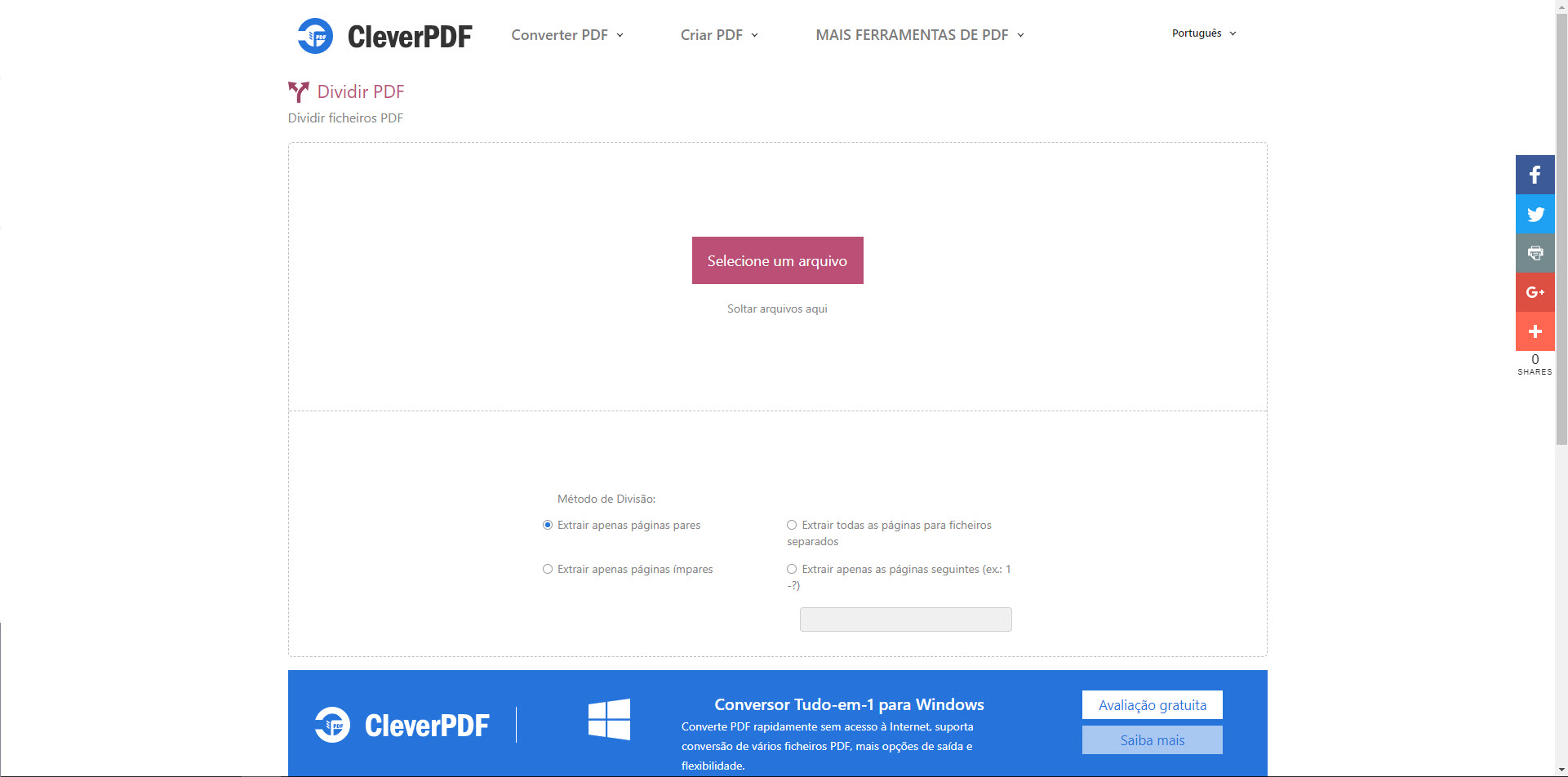 Dividir PDF - Extrair páginas do seu PDF online e grátis